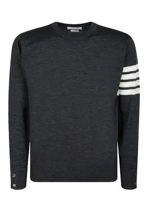 Thom Browne Merino Wool 4-bar Pullover - Grey