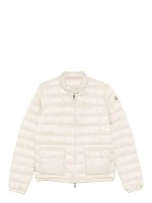 Moncler Quilted Down Jacket With Stand Collar - Nude & Neutrals