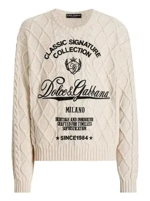 Dolce & Gabbana Oversized Pullover With Braided Pattern - Nude & Neutrals