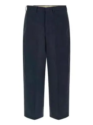 PT TORINO Straight Leg Pleated Trousers Blue