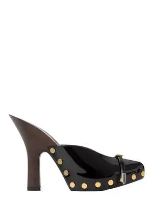 Versace Sassi Patent Clogs 105 Mm - Black