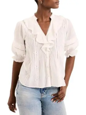MINT VELVET Cotton Ruffle Blouse
