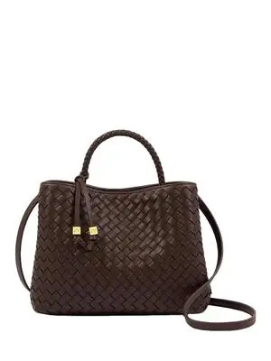 KATIE LOXTON Nova Woven Texture Top Handle Bag - Chocolate