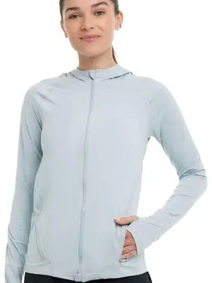 BLOQUV Full Zip Hoodie Jacket - Soft Gray