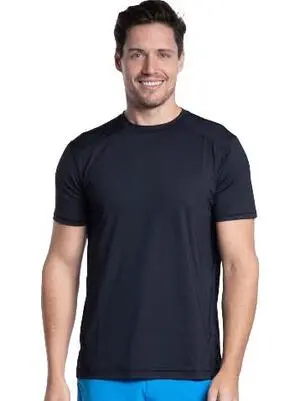 BLOQUV Short Sleeve Sun Protection Crew Shirt - Black