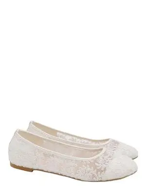 KAILEE P Kailee P Crochet Lace Ballet Flats