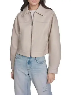 LEVI'S Faux Leather Bomber Jacket - Chateau Grey