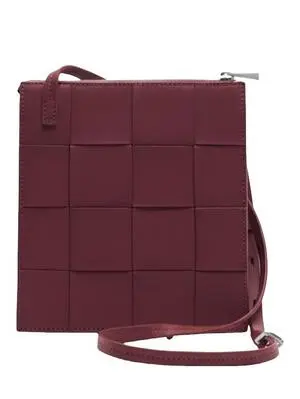Écotorie Polly Woven Leather Crossbody Bag - Wine
