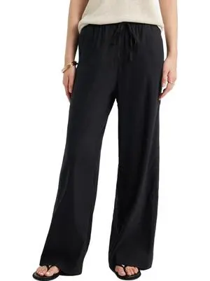 Nordstrom Linen Blend Drawstring Pants - Black