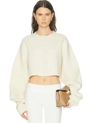 TOTEME Cropped Oversized Cardigan - Milk