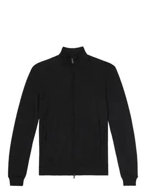 Bogner Virgin Wool Zip-up Cardigan - Black