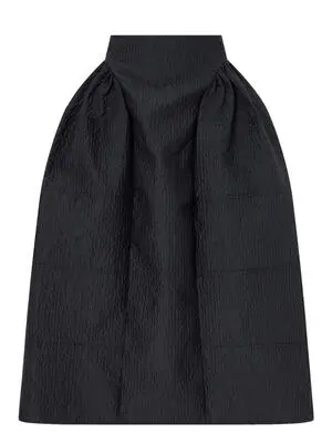 Cecilie Bahnsen Daphne Pleated Cloqué Midi Skirt - Black