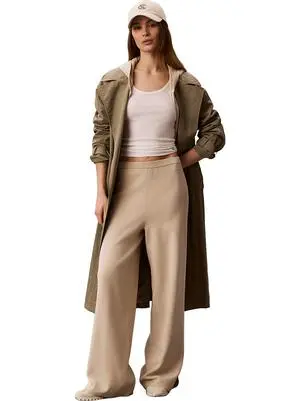 Calvin Klein Relaxed Knit Wide Leg Pants - Silvermoss