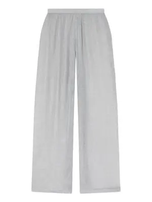Staud Metallic Knitted Wide-leg Pants - Silver