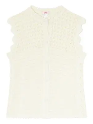 ERES Aurora Crochet-Knit Top Ecru