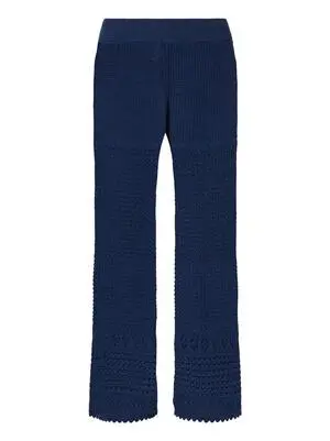 ERES Emblème Crocheted Cotton-blend Pants - Blue