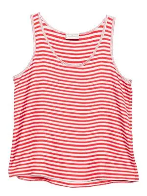 PIERRE-LOUIS MASCIA Striped Sleeveless Silk Top - Red