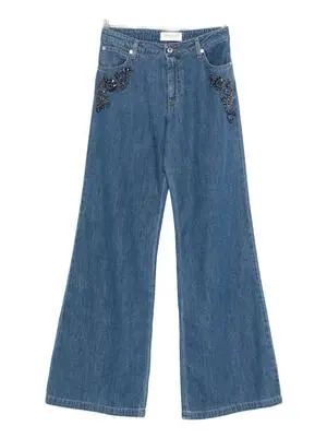 ERMANNO FIRENZE Flared Leg Denim Jeans - Blue