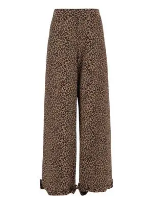 SA SU PHI Animal Print Cotton Blend Pants - Red