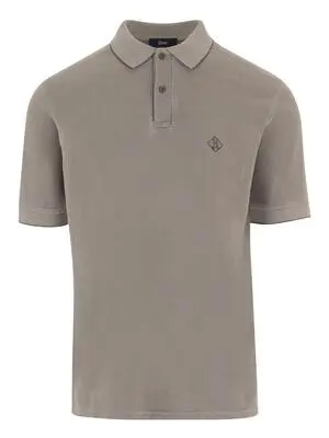 Herno Cotton Polo Shirt With Logo - Grey