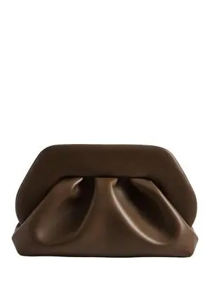 THEMOIRE Tia Bag In Vegan Fabric - Marrone Scuro