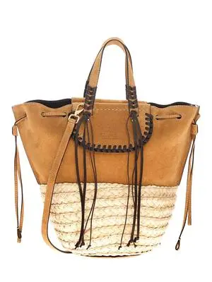 CUBA LAB Suede And Raffia Bolero Bag - Red