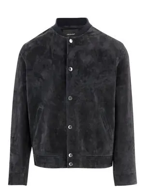 YVES SALOMON Suede Jacket - Blue