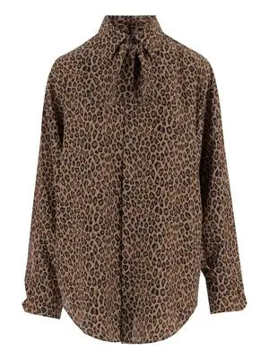 SA SU PHI Silk Animal Print Shirt - Red