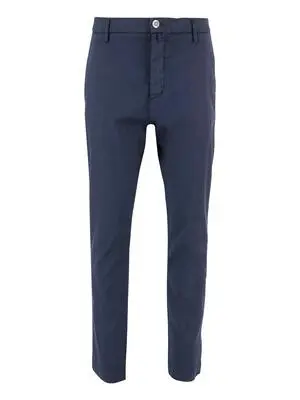 Jacob Cohen Stretch Cotton And Linen Trousers - Blue
