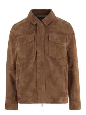 YVES SALOMON Suede Jacket - Brown