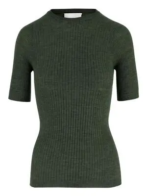 SA SU PHI Cashmere Blend Ribbed T-shirt - Green