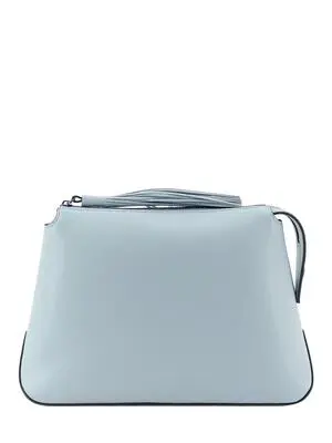 Pinko Leather Beauty Case With Logo - Clear Blue