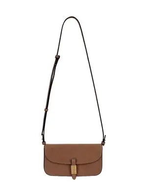 Pinko Saddle Leather Shoulder Bag - Brown