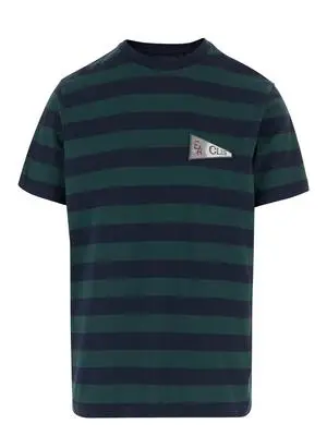 Emporio Armani Striped Cotton T-shirt - Red