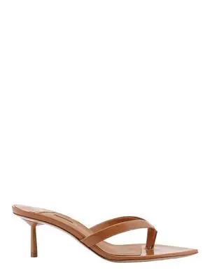 LE SILLA Gisele Patent Leather Thong Sandals - Brown