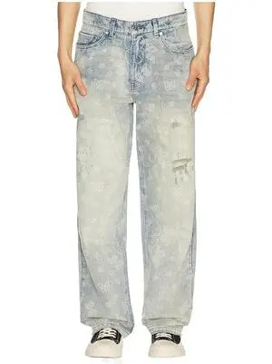 RYOKO RAIN Paisley Printed Jeans - Blue