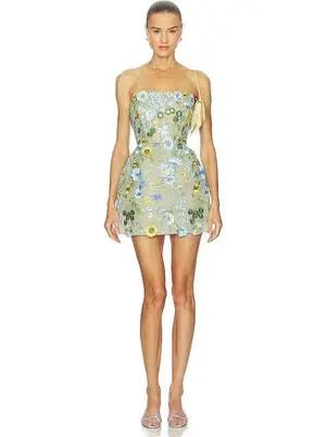 BRONX BANCO Portofino Floral Jasmine Maraya Strapless Mini Dress - Blue Multi