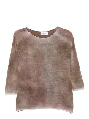 AROVESCIO Boat-neck T-shirt - Brown