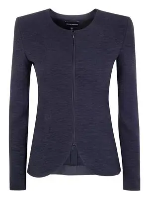 Emporio Armani Textured Zip-up Jacket - Black