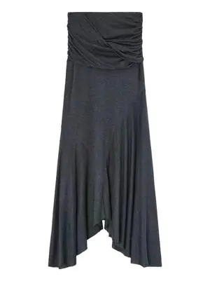 GANNI GANNI Jersey Draped Maxi Skirt Grey