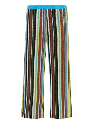 Staud Ali Striped Knitted Straight-leg Pants - Multi