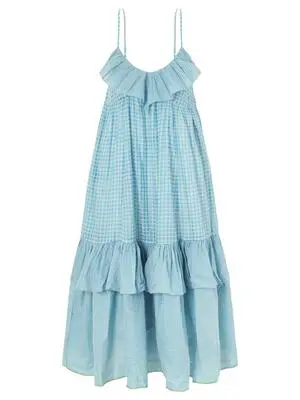 EKA Teek Ruffled Tiered Dress - Blue