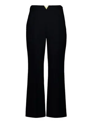 Valentino Garavani Virgin Wool Straight Trousers - Black