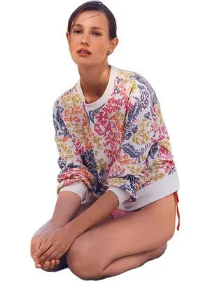 CELANDINE Relaxed Crew-neck Sweatshirt With All-over Print - Multi