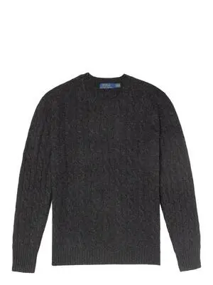 Polo Ralph Lauren Cable-Knit Wool And Cashmere-Blend Sweater Gray