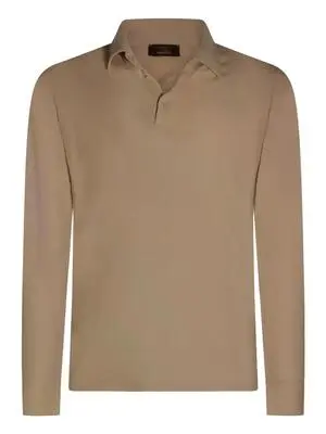 ZANONE Long-sleeve Polo Shirt - Neutrals