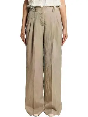 Peserico Pleated Wide-leg Trousers - Neutrals