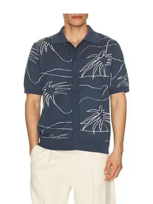 FAR AFIELD Palms Knitted Shirt In . Also - Blue
