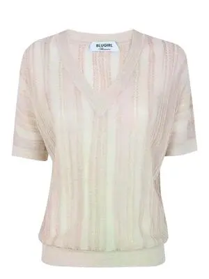 BLUGIRL Striped V-neck Sweater - Neutrals