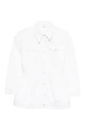Wardrobe.NYC Buttoned Denim Jacket - White